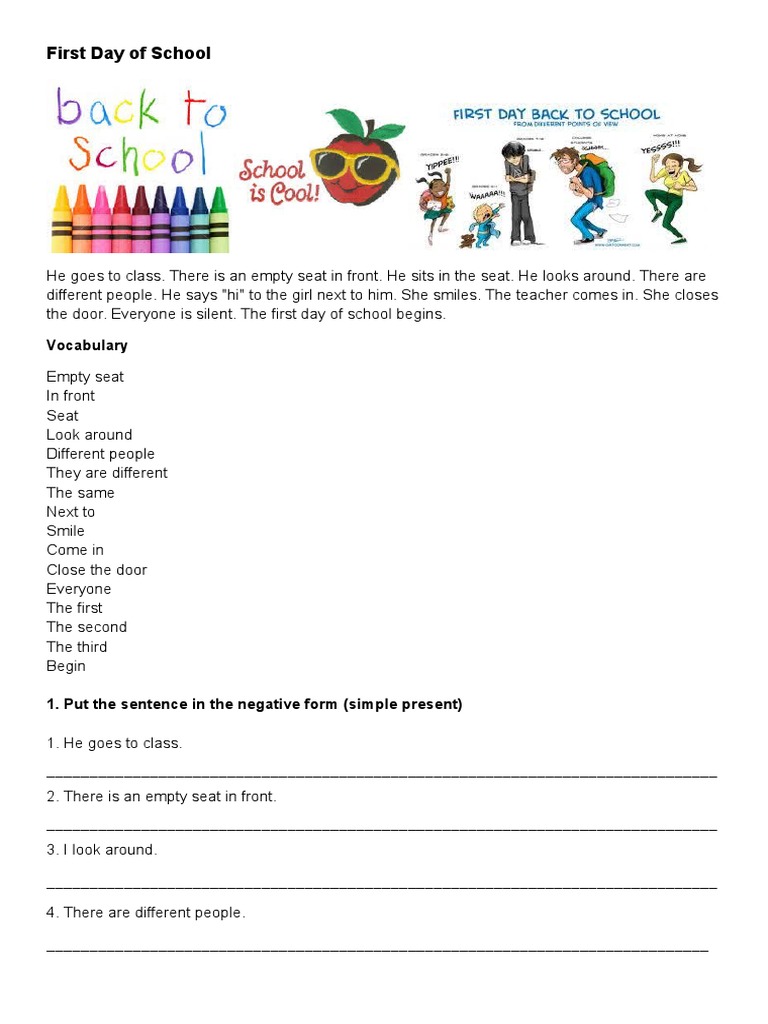 First Day of School | PDF | Language Arts & Discipline | Wellness