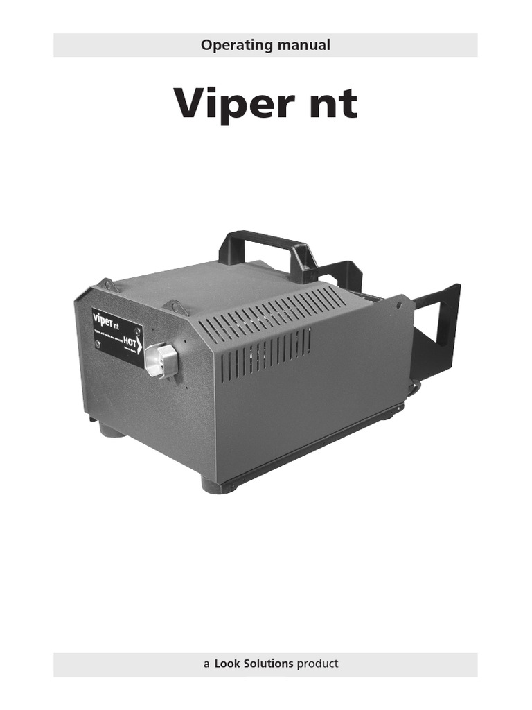 Viper NT Fog Machine Operating Manual | PDF | Electrical Engineering ...