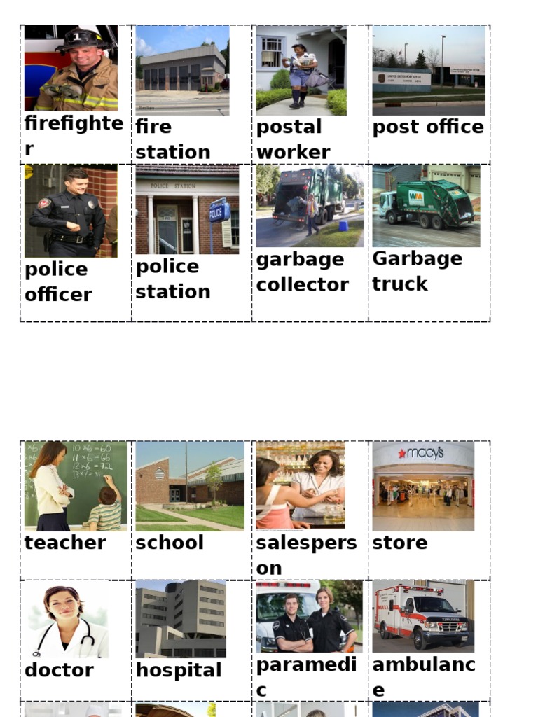 Community Workers Matching Activity | PDF