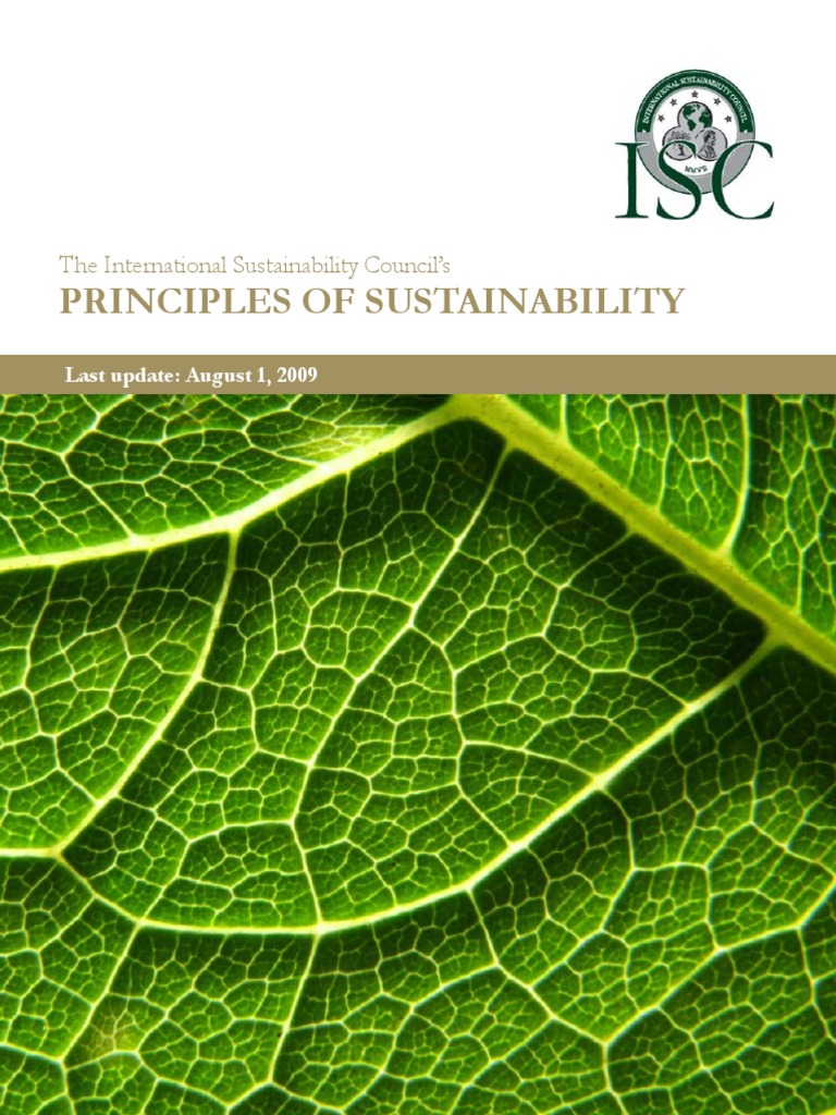 Principles of Sustainability: The International Sustainability Council ...