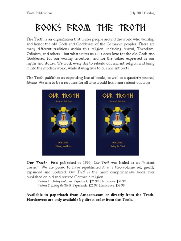 Books From The Troth: Idunna. We Aim To Be A Resource For All Who Would ...