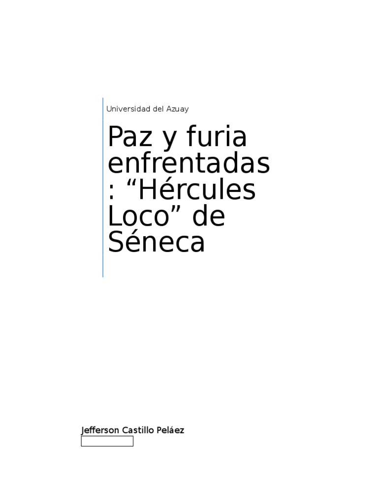 Análisis de "Hércules Loco" de Séneca | PDF | Séneca El Joven