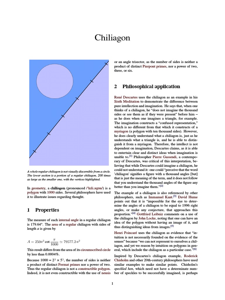 Chiliagon | Euclidean Plane Geometry | Epistemology