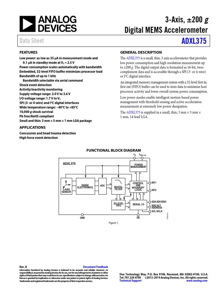ADXL375 Example | PDF | Electronics | Digital Technology