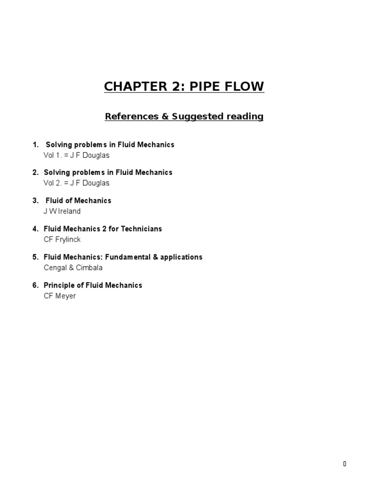 CHAPTER 2 - Pipe Flow | PDF | Chemical Engineering | Fluid Mechanics