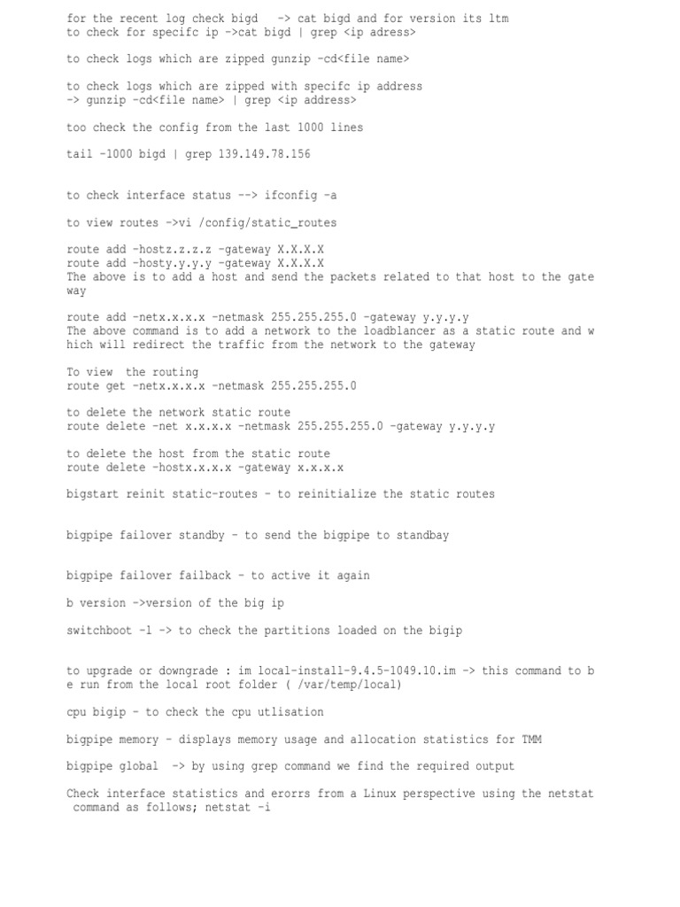 f5 Cheat | PDF | Hypertext Transfer Protocol | Ip Address