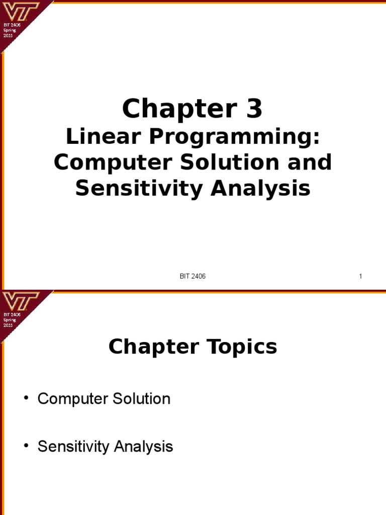 Ch3 ComputerSolutionSensitivityAnalysis | PDF | Linear Programming ... Ch3 ComputerSolutionSensitivityAnalysis | PDF | Linear Programming ...