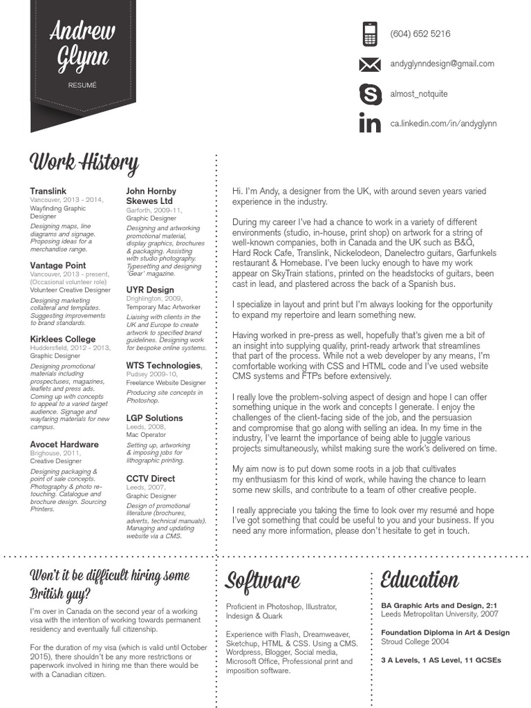 Andrew Glynn Resume | PDF | Communication Design | Computing