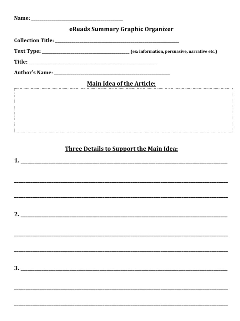 Summary Graphic Organizer | PDF | Computers