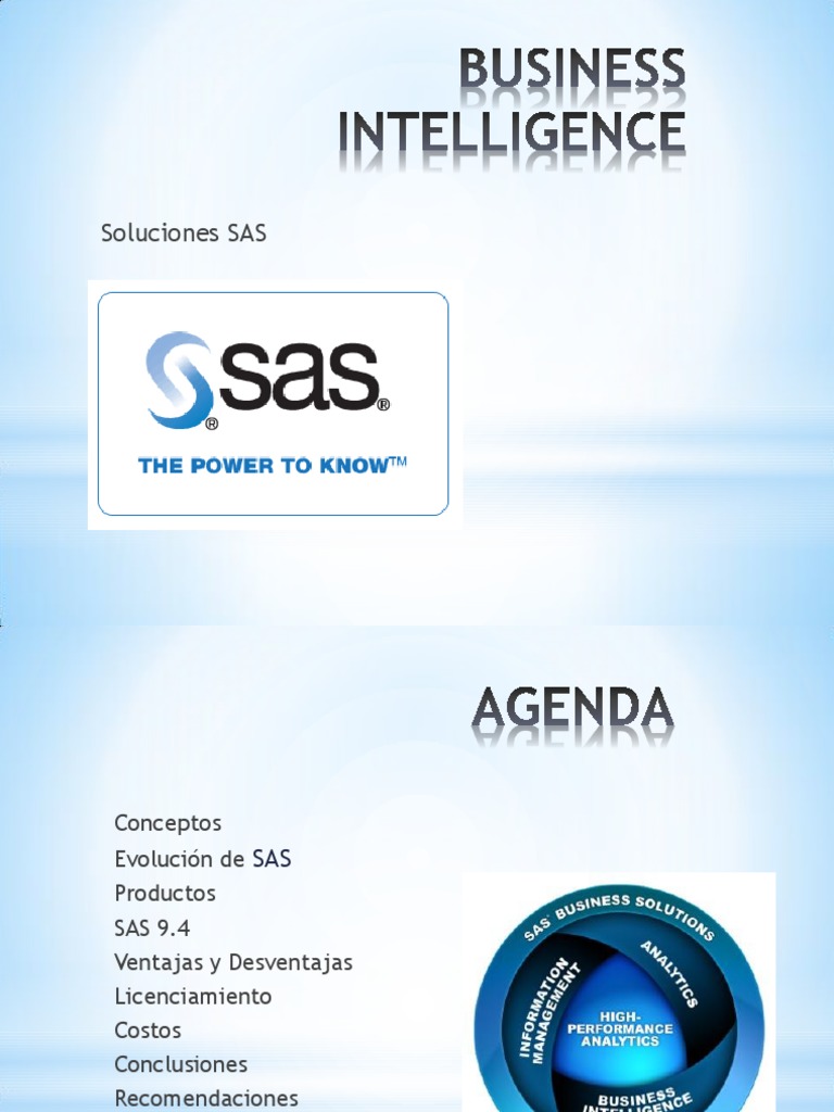 Business Intelligence Sas | PDF | Sas (software) | Plataforma como servicio