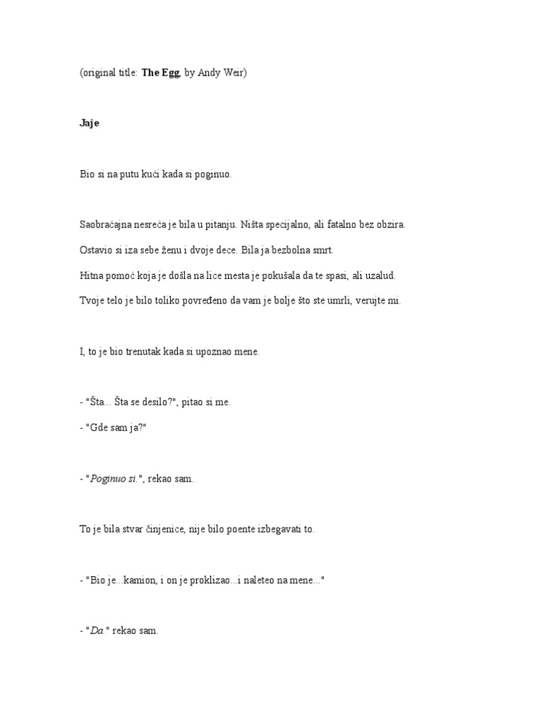 The Egg - Andy Weir | PDF