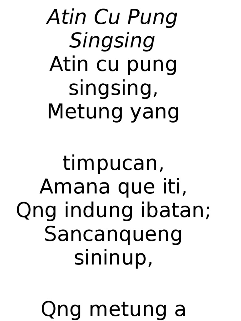Atin Cu Pung Singsing | PDF