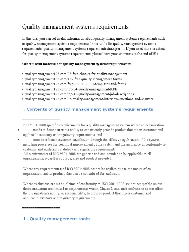 Quality Management Systems Requirements | PDF | Scatter Plot | Histogram