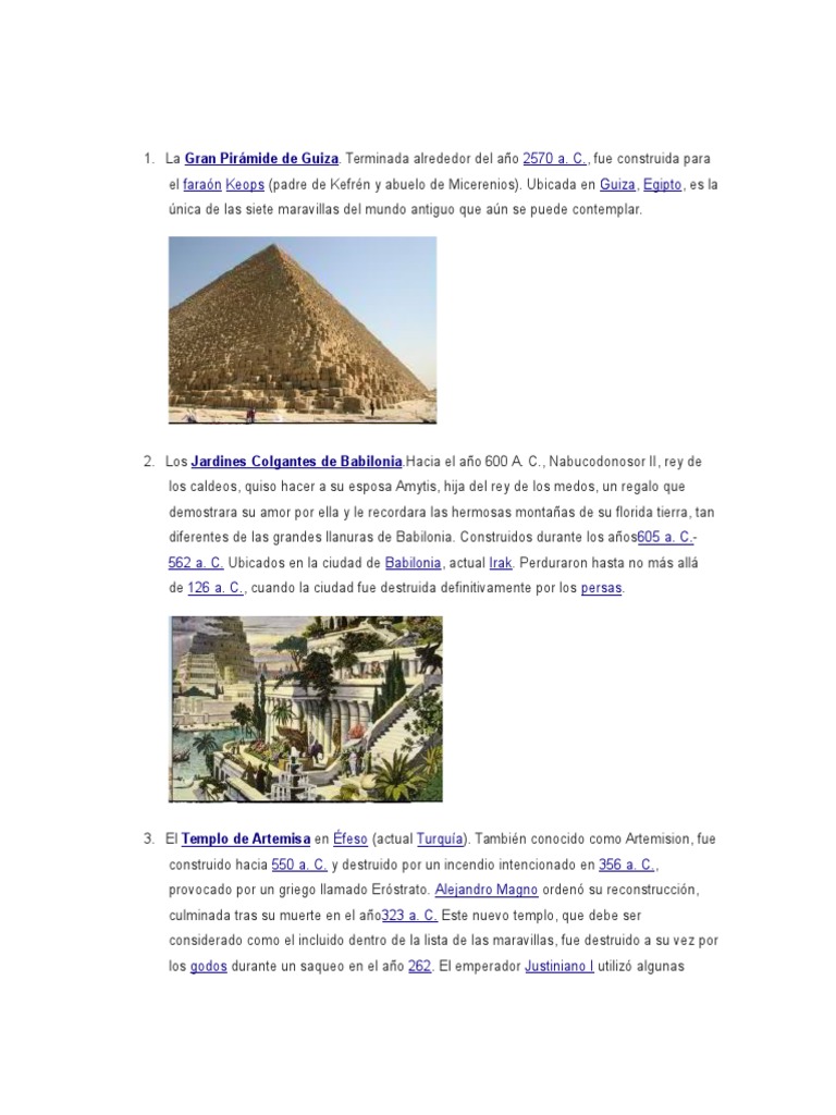 Las 7 Maravillas Del Mundo | PDF | Antiguedad clasica