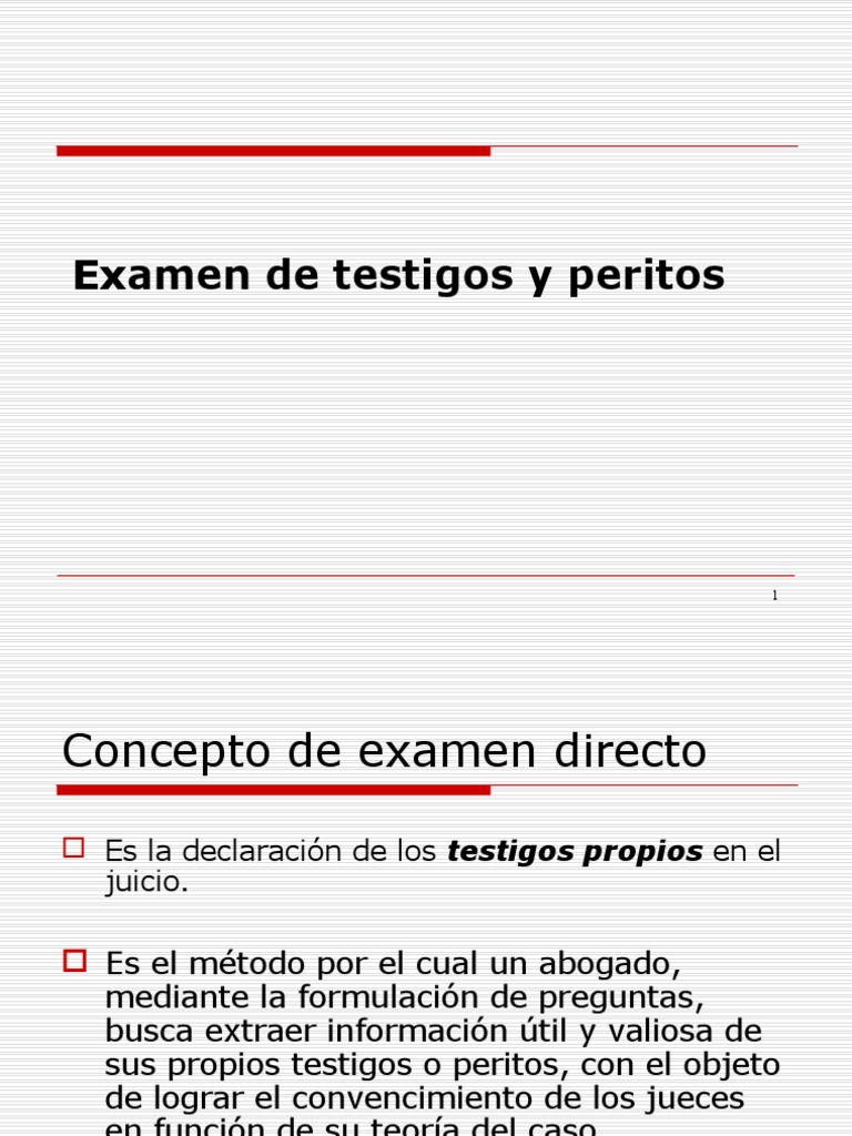 Examen y Contraexamen de Testigos y Peritos | Descargar gratis PDF ...
