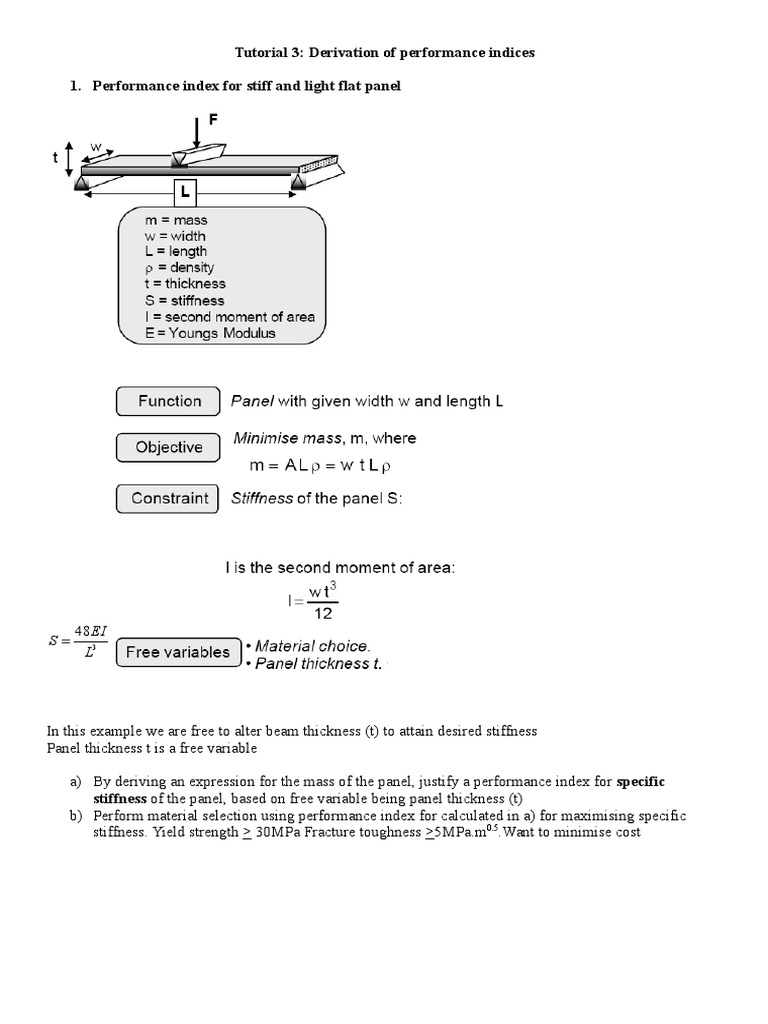 Performance Indices for Material Selection | PDF | Bending | Strength ...