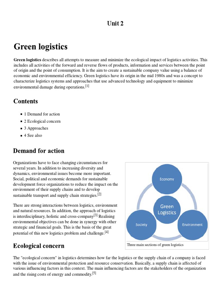Green Logistics - Wikipedia, The Free Encyclopedia | PDF | Economies ...