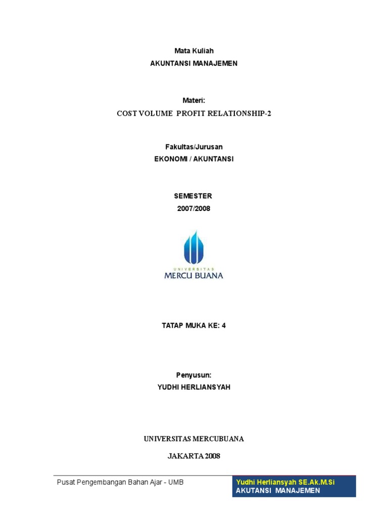 CVP Plus Contoh Soal | PDF