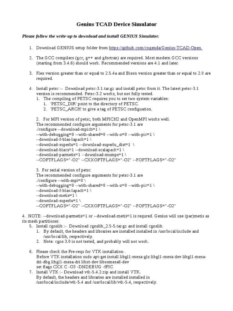 Genius TCAD Installation | PDF | Software Development | Operating System Technology