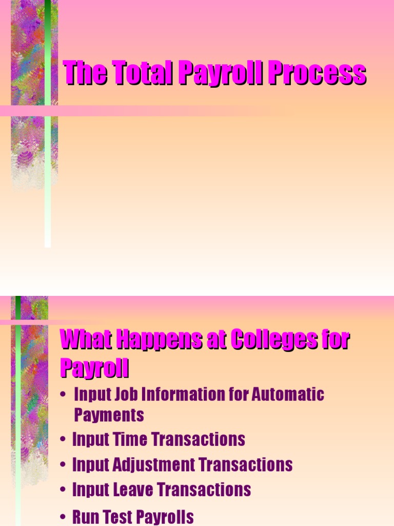 Total Payroll Process | PDF | Cheque | Computing And Information Technology