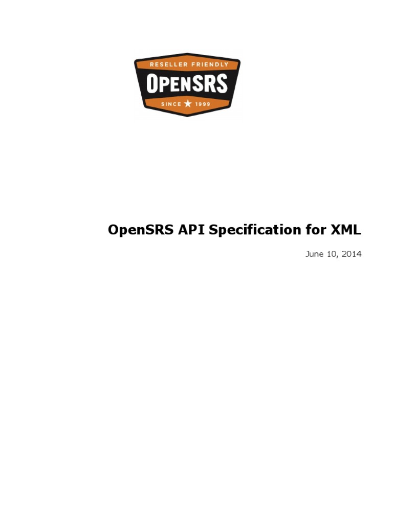 Opensrs API XML Guide | PDF | Http Cookie | Application Programming Interface