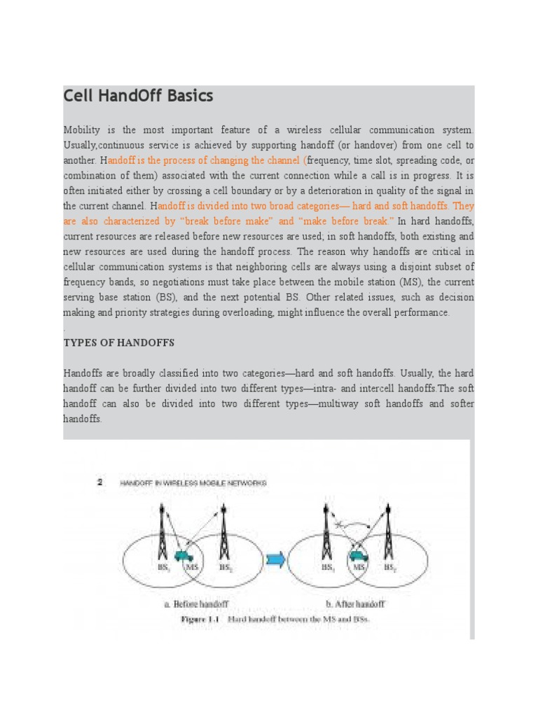 Cellular Handoff Explained | PDF