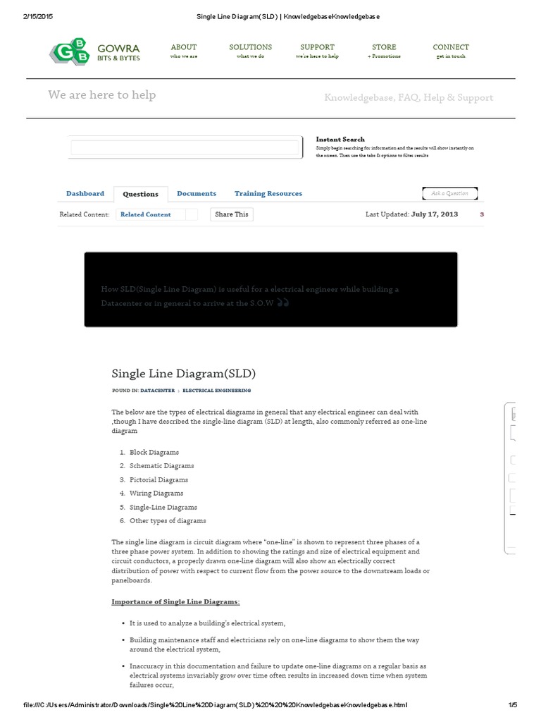 Single Line Diagram (SLD) - KnowledgebaseKnowledgebase PDF | PDF ...
