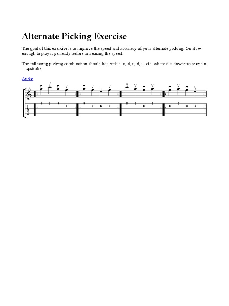 Guitar Alternate Picking Guide | PDF | Leisure | Sports