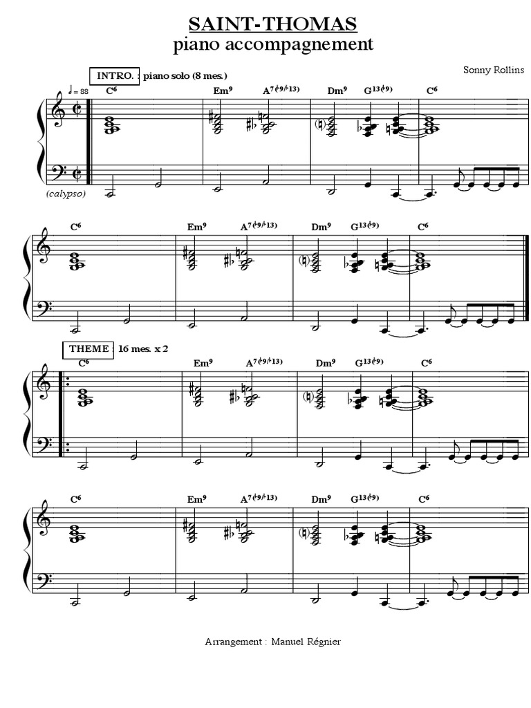 ST Thomas/Piano Comping | PDF