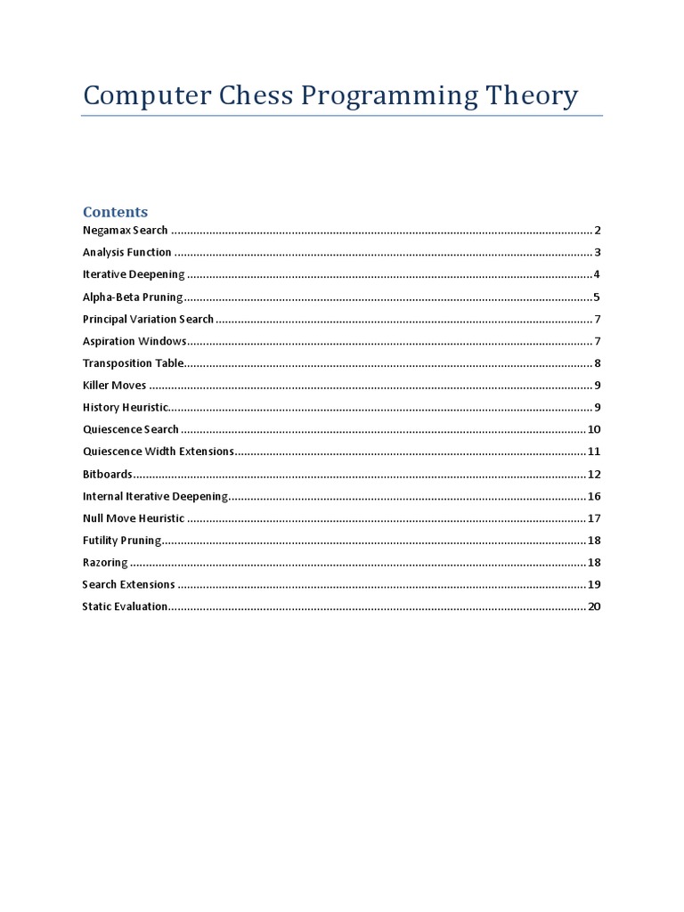 Computer Chess Programming Theory | PDF | Competitive Games ...