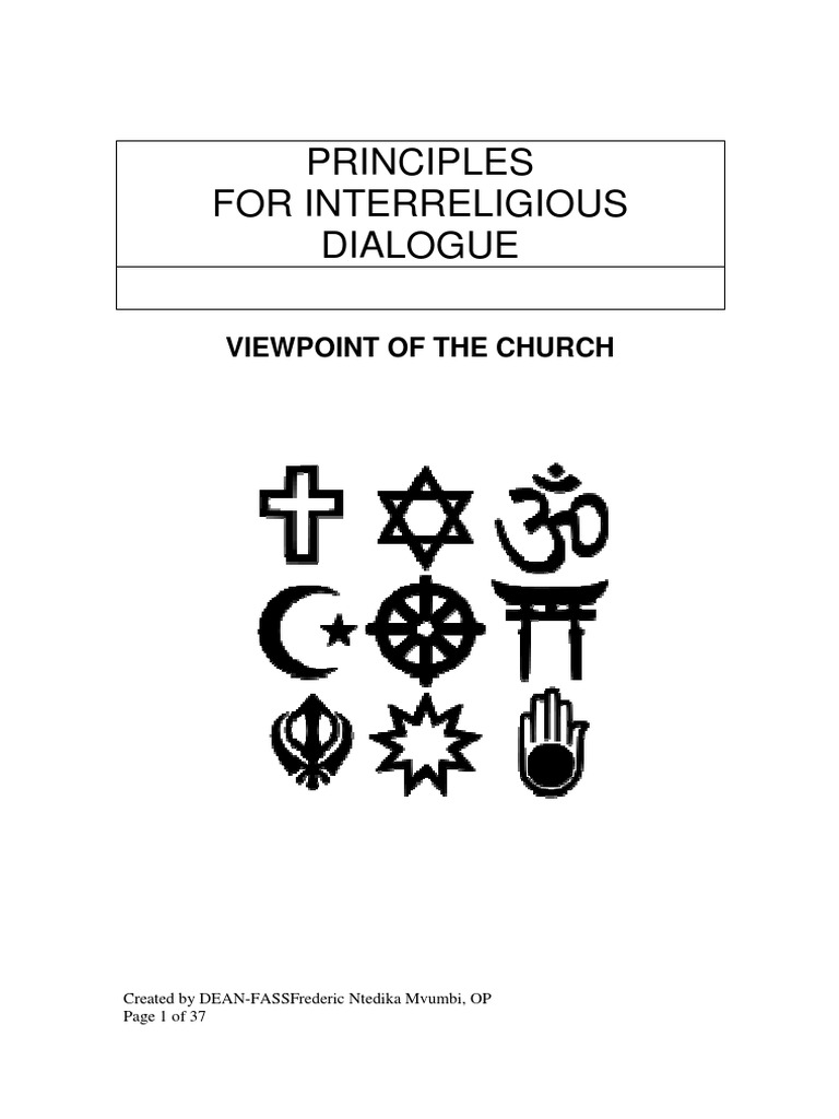 Principles For Interreligious Dialogue | PDF | Interfaith Dialogue | Muhammad