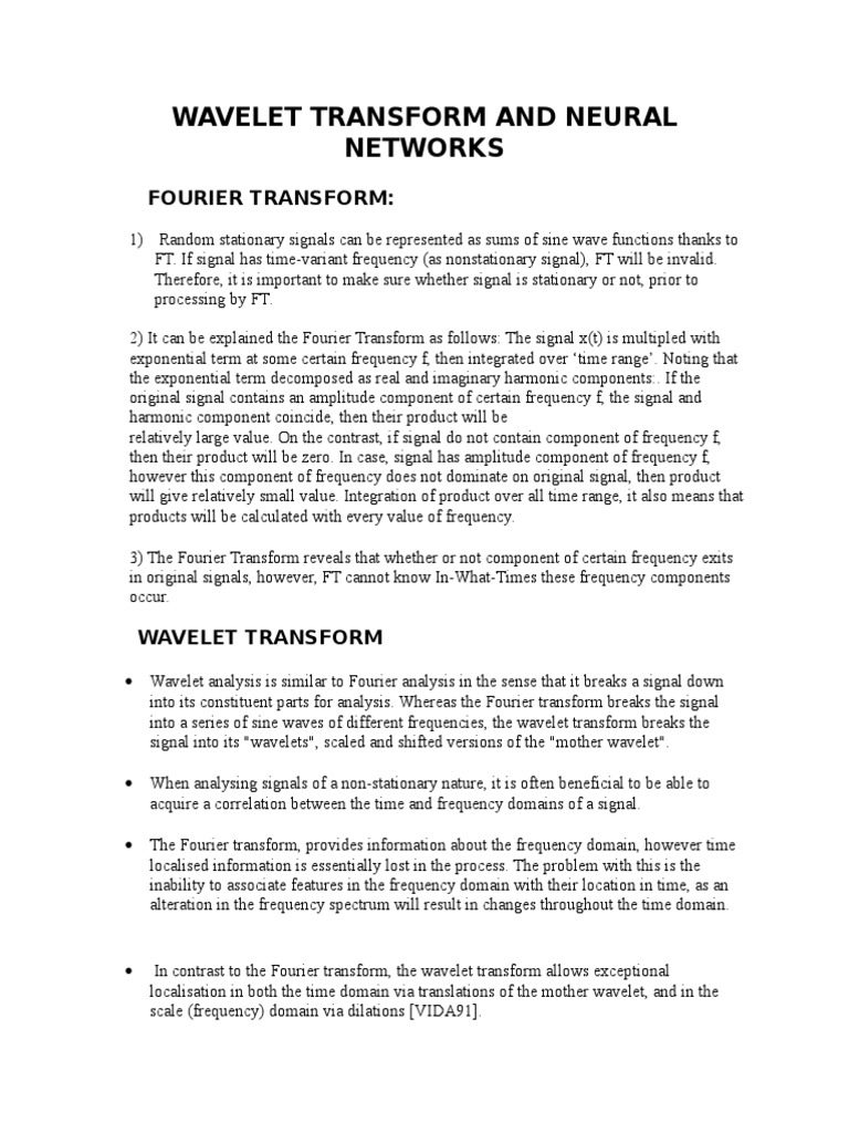Wave Let Transform | PDF | Wavelet | Algorithms