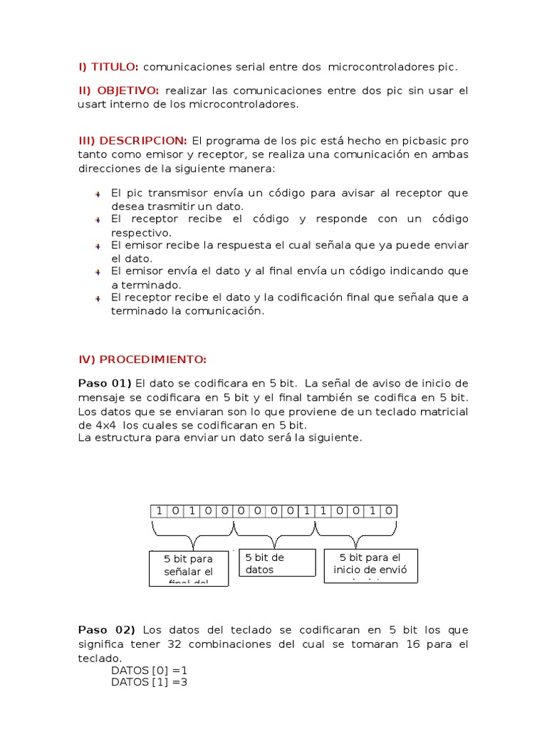 Comunicacion Serial Pic | PDF | Poco | Transmisión de datos