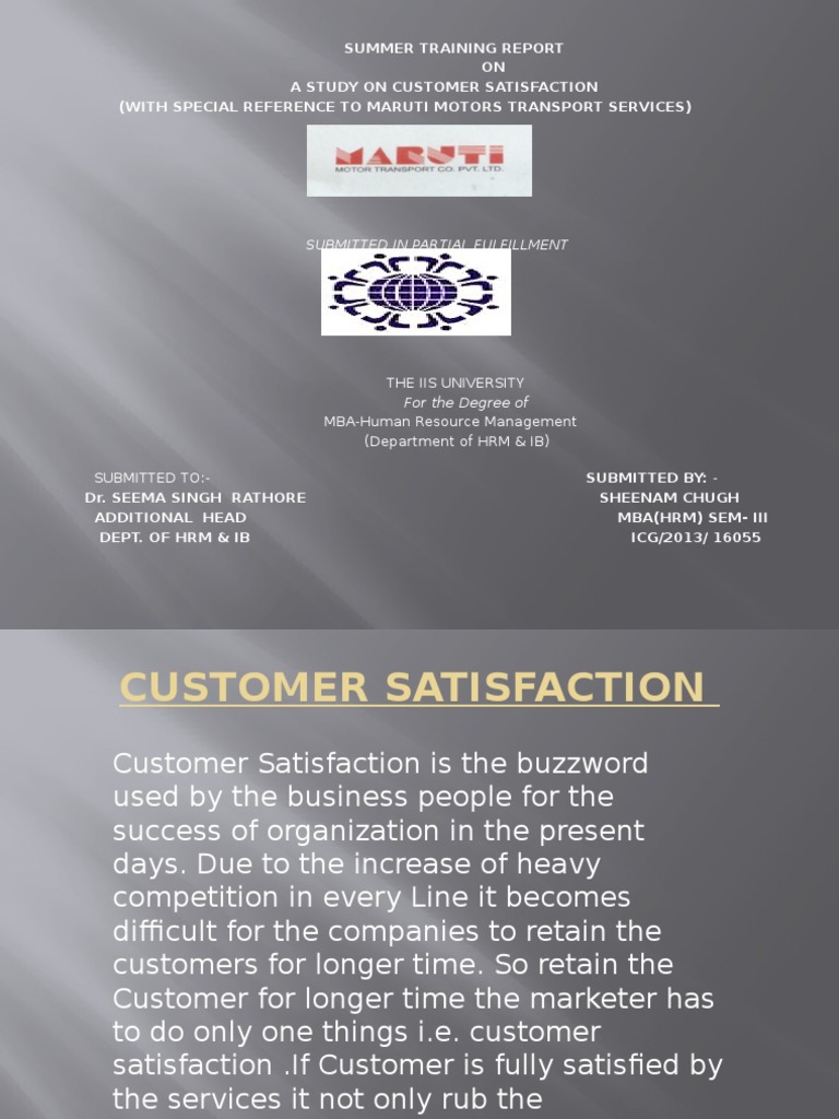 Customer Satisfaction | PDF | Questionnaire | Customer Satisfaction