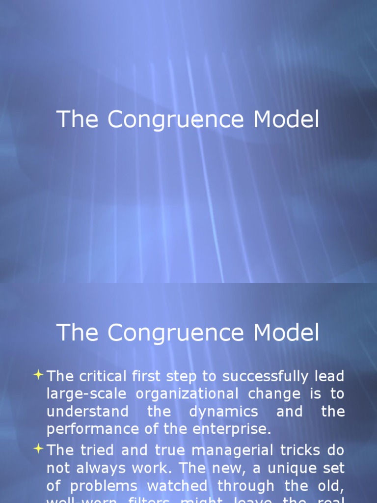The Congruence Model | PDF | Strategic Management | System
