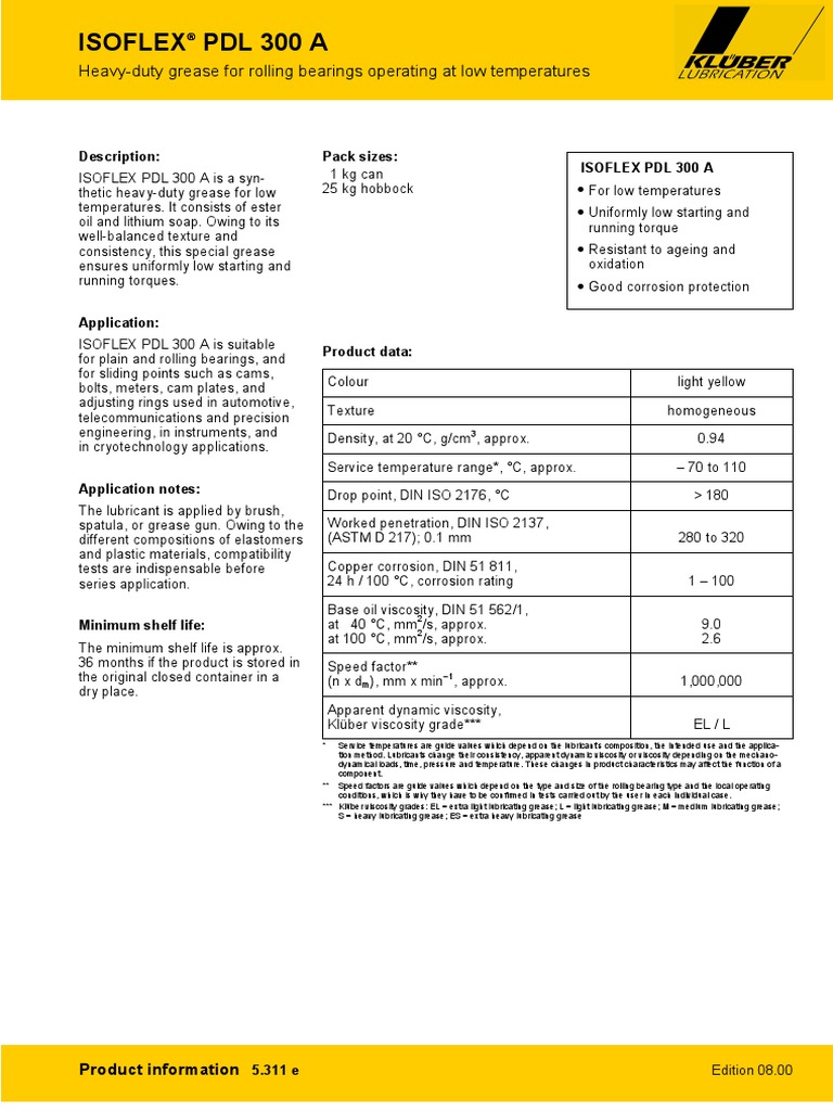 Isoflex PDL 300 A - T - 004074 | PDF | Motor Oil | Bearing (Mechanical)