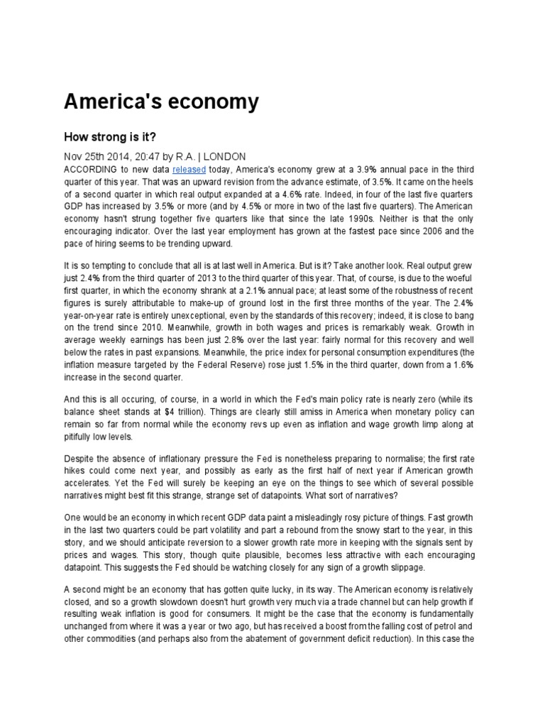 America Show Strong | PDF | Inflation | Federal Reserve System