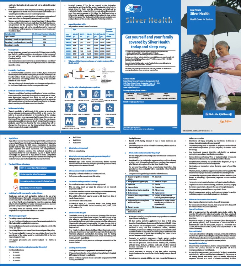 Silver Health Brochure | PDF | Insurance | Medicine