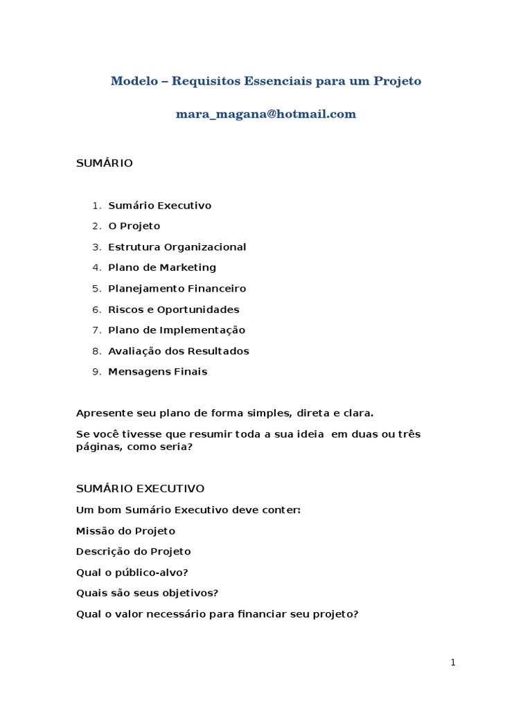 Modelo Projeto Social