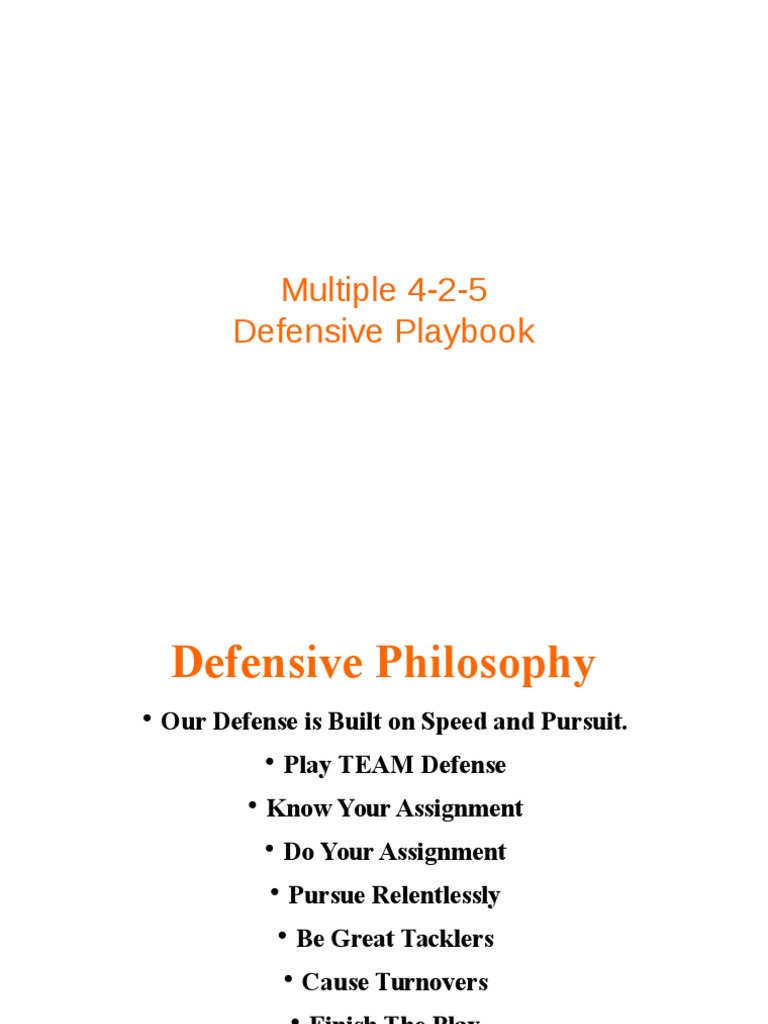 Multiple 4-2-5 Defensive Playbook | PDF | Positions (Team Sports ...