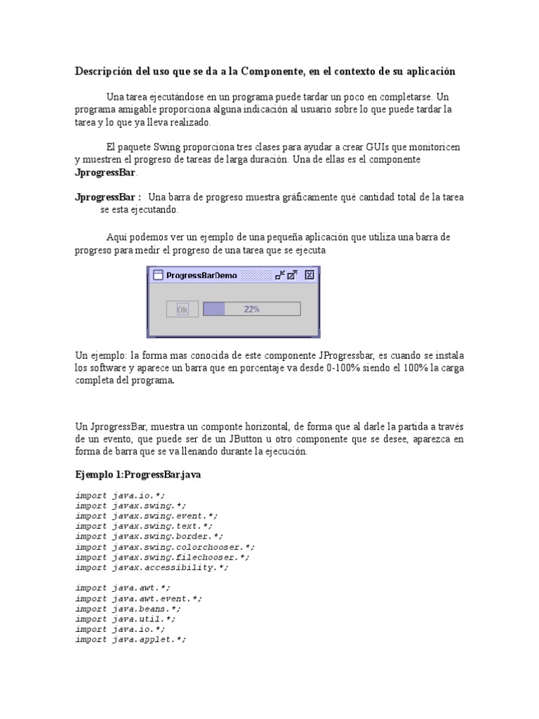 J Progress Bar | PDF | Java (lenguaje de programación) | Tecnología digital