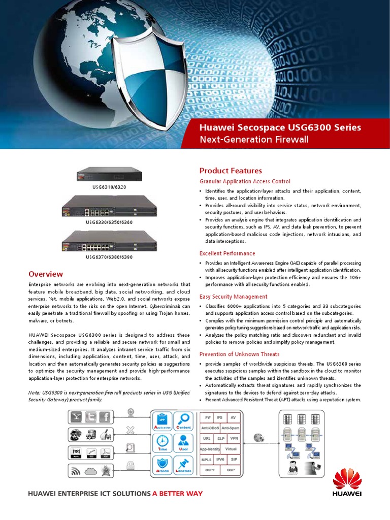 HUAWEI USG6300 Series Next-Generation Firewall Brochure | Virtual Private Network | Computer Network