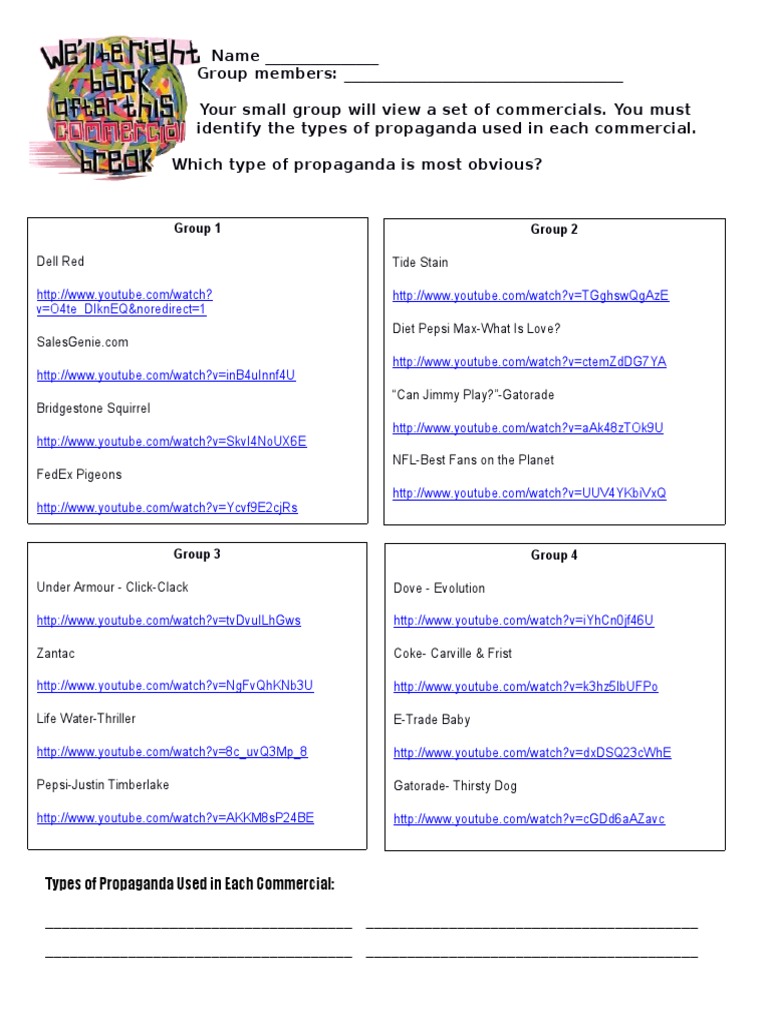 Propaganda Homework Assignment | PDF