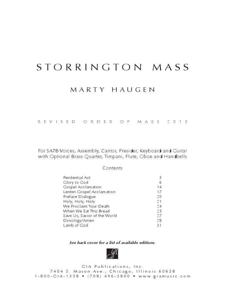 Storrington Mass Setting | PDF | Mass (Liturgy) | Christian Texts