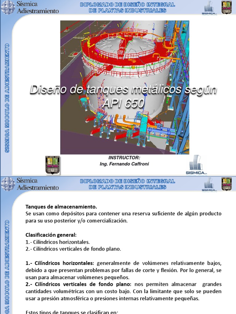 Diseño de Tanques Según API 650 - Presentación | PDF | Soldadura | Construcción