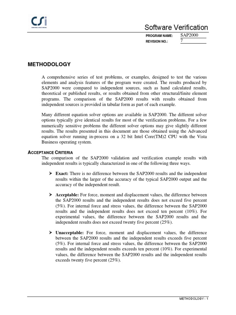 Software Verification: Methodology | PDF | Bending | Beam (Structure)
