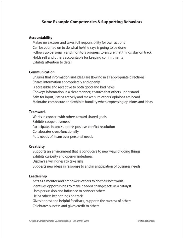 Example Competencies | Information | Applied Psychology