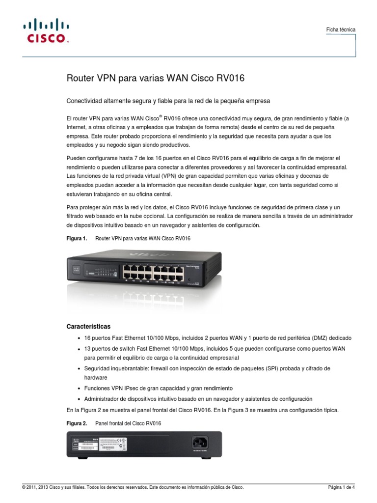 Data - Sheet - Cisco Rv016 PDF | PDF | Red privada virtual | Red de ...