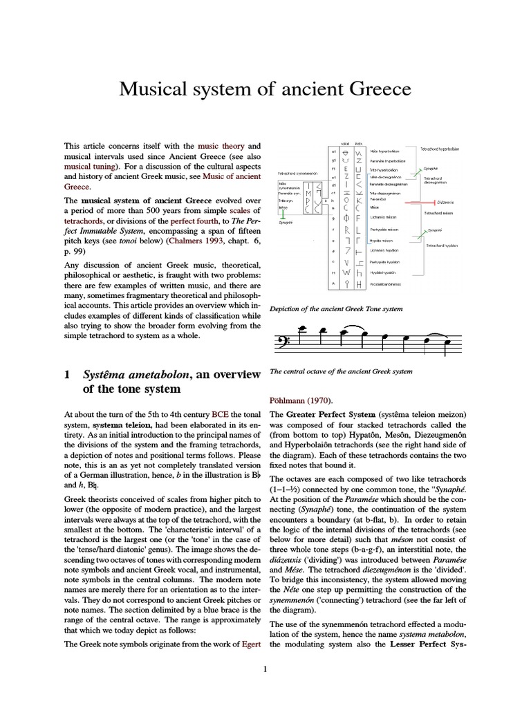 Ancient Greek musical scales and tetrachord system | PDF | Pitch (Music ...