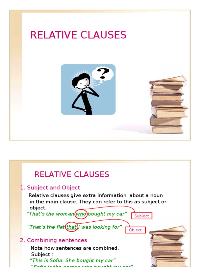 Relative Clauses | PDF | Subject (Grammar) | Clause